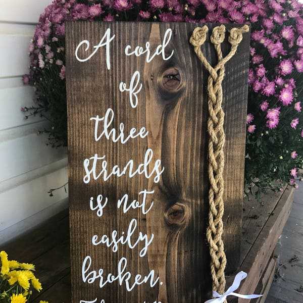 A Cord of Three Strands Wedding Sign - Etsy