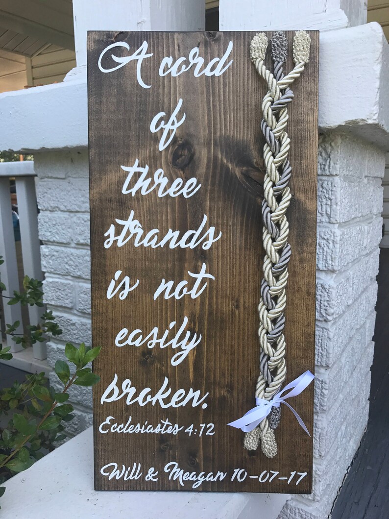 A cord of three strands is not easily broken rustic wedding | Etsy A cord of three strands is not easily broken rustic wedding | Etsy