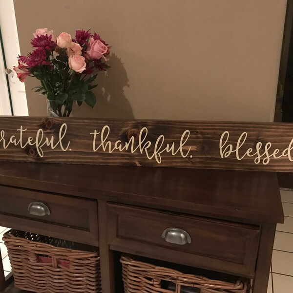 Grateful Thankful Blessed Sign - Etsy