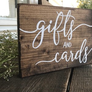 Gifts and Cards, Hand Painted Wood Sign, Wedding Decor, Gift Table Sign ...