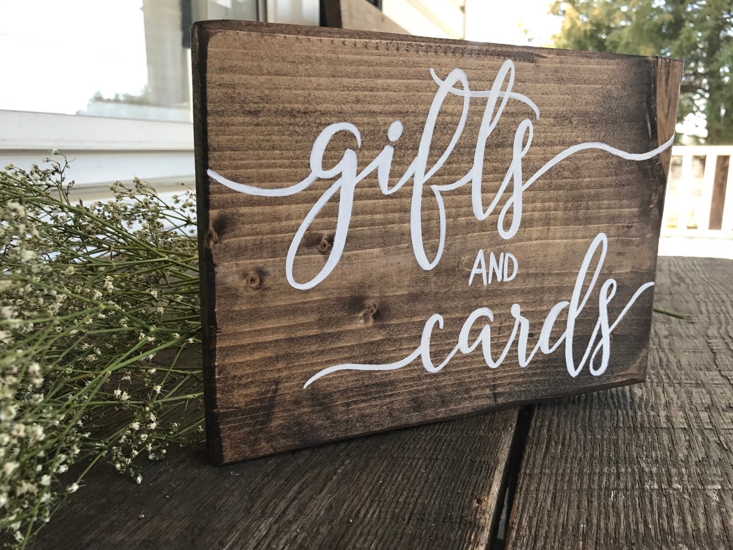 Gifts and Cards Hand Painted Wood Sign Wedding Decor Gift | Etsy