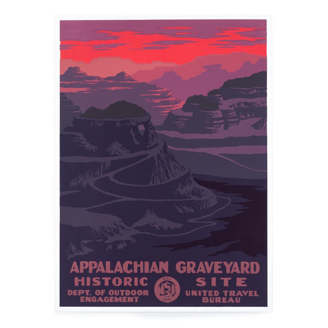 Hand-printed WPA National Park Poster Inspired Appalachian Mountains ...