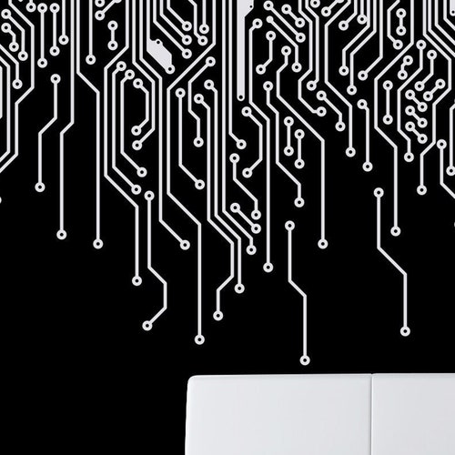 Technology Wall Decal Circuit Board Side Wall Sticker STEM - Etsy