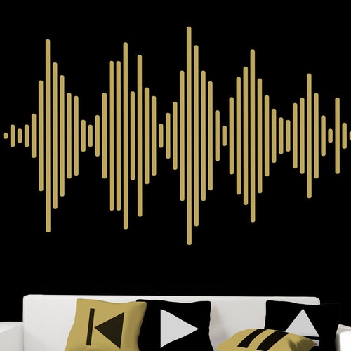 Audio Wave Wall Decal Sound Wave Wall Sticker Recording - Etsy