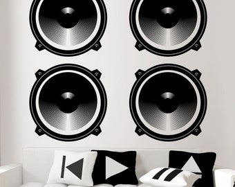 Music Notes Wall Decal Music Wall Sticker Michrophone Recording Studio ...