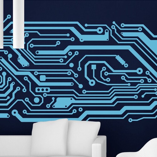 Technology Wall Decal Circuit Board Side Wall Sticker STEM - Etsy