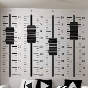 Mixing Console Sliders Wall Decal White Black Recording Studio Music ...