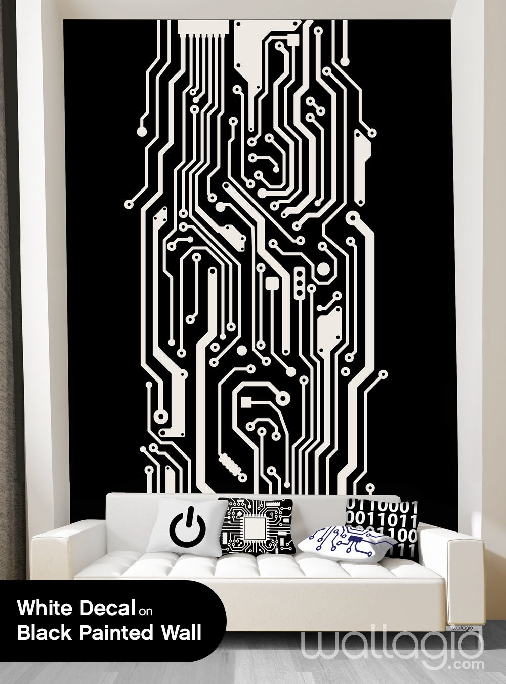 Circuit Board Wall Decal Vertical Tall Circuit Wall Art | Etsy