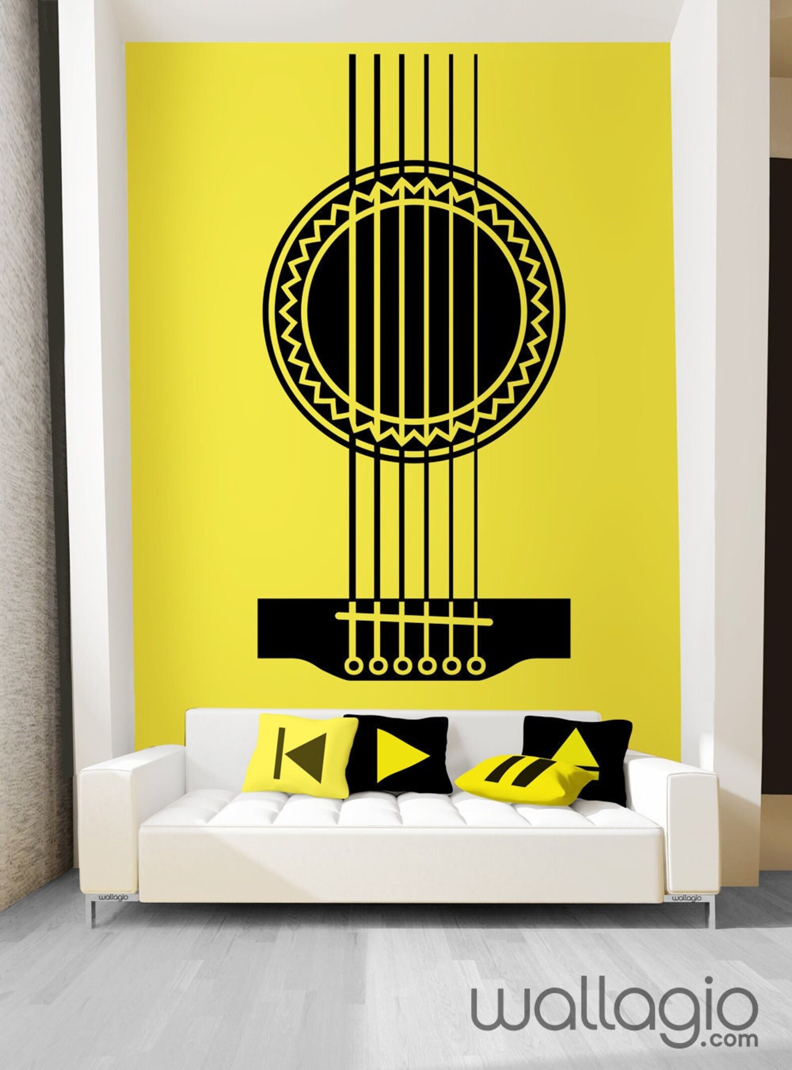 Guitar Wall Decal - Acousctic Guitar Wall Sticker Music Room Recording ...