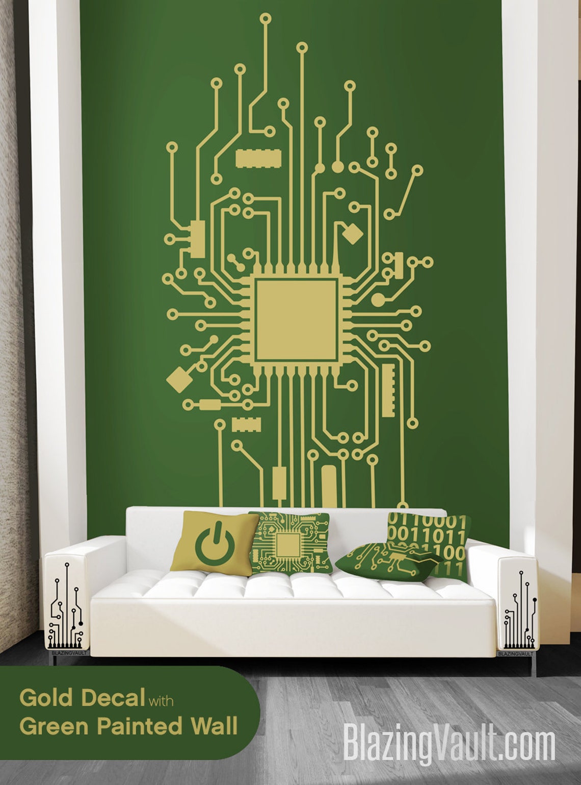 Technology Wall Decal Vertical Circuit Board Wall Sticker - Etsy