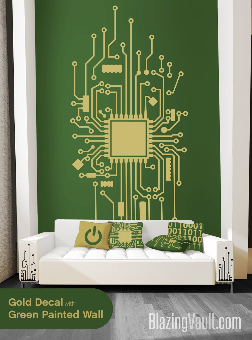 Technology Wall Decal Vertical Circuit Board Wall Sticker - Etsy
