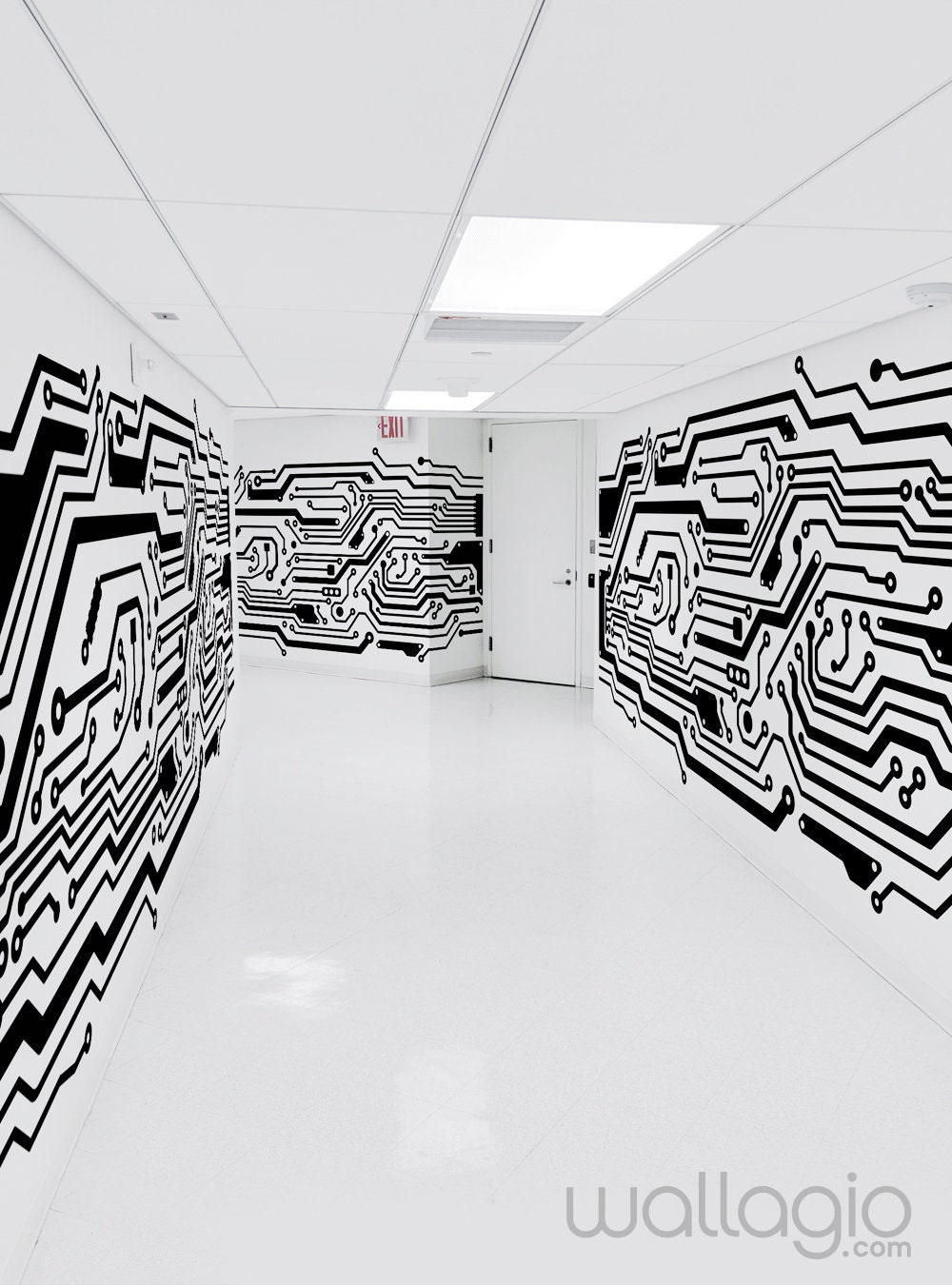 Technolygy Wall Decal - Wide Circuitboard Wall Art Technology PCB Wide ...