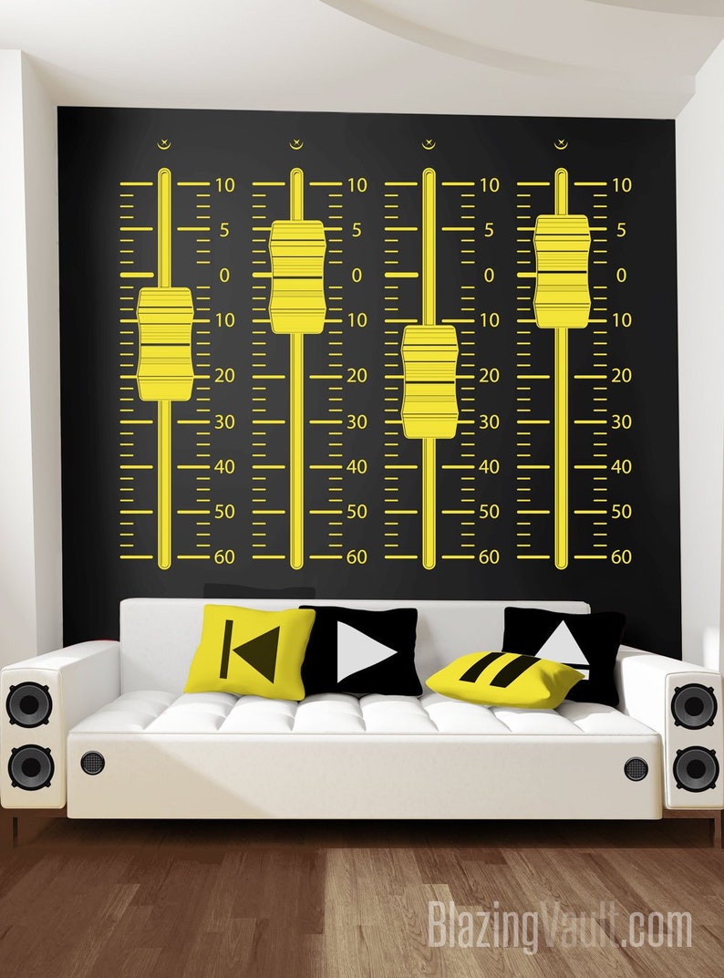 Mixing Console Sliders Wall Decal - Recording Studio Music Producer ...