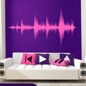 Audio Wave Wall Decal - Sound Wave Wall Sticker Recording Studio Music ...
