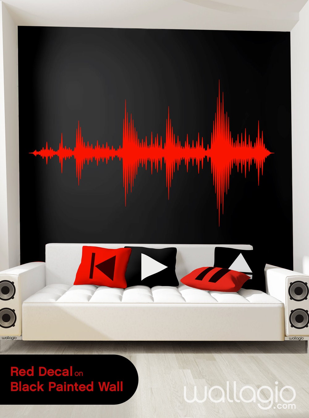 Audio Wave Wall Decal Sound Wave Wall Sticker Recording - Etsy Canada
