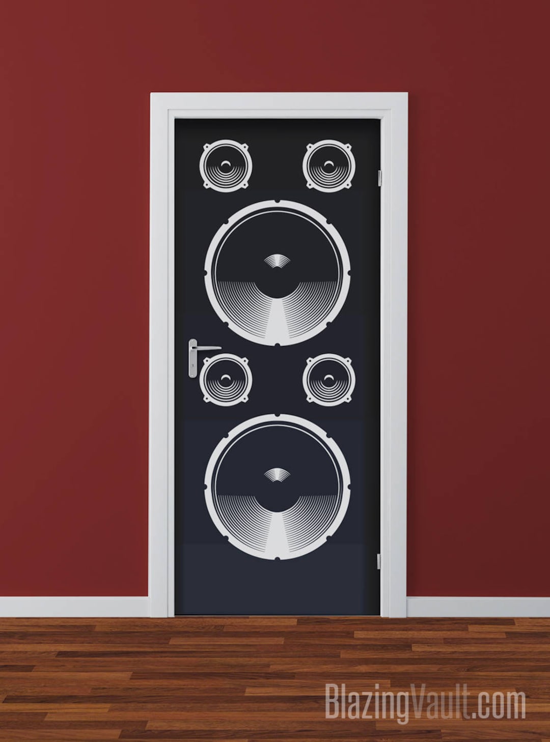 Audio Concert Speaker for Door Vinyl Decal 30x79 Loud Music DJ Party ...