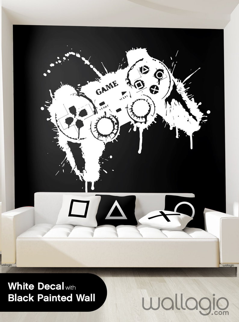 Video Game Wall Decal Gamer Controller Wall Decal Splat | Etsy