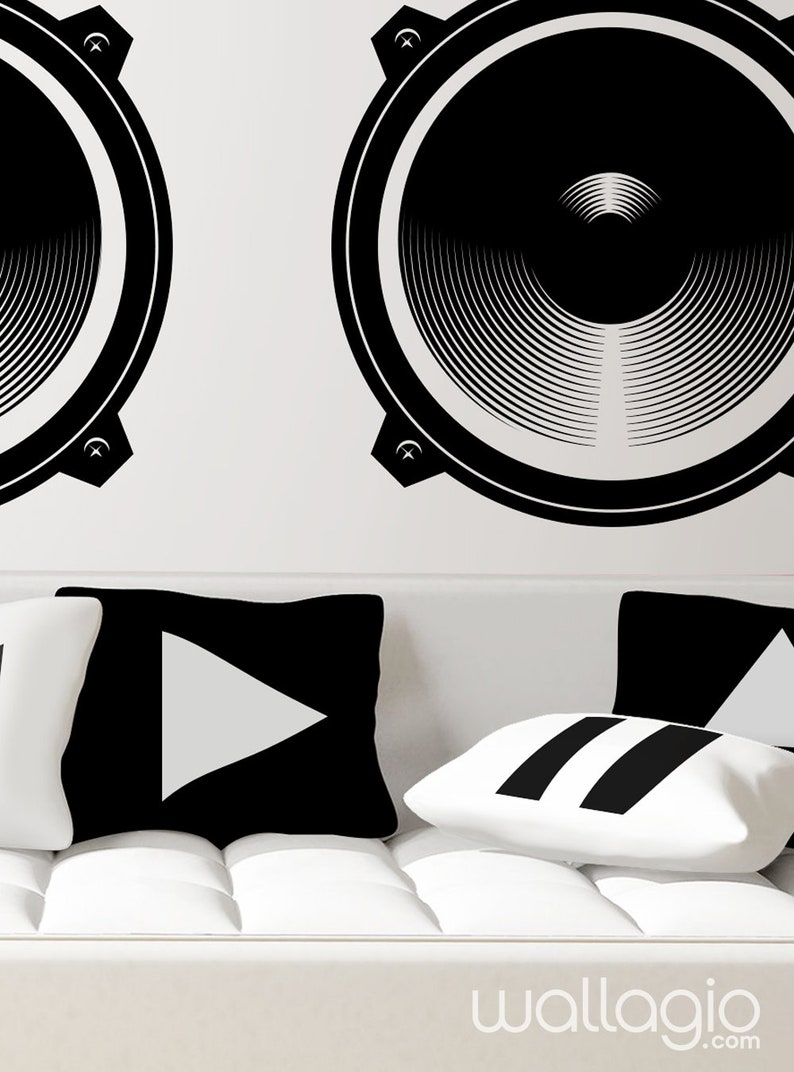 Audio Speaker Wall Decal - Music Wall Sticker Recording Studio Audio ...