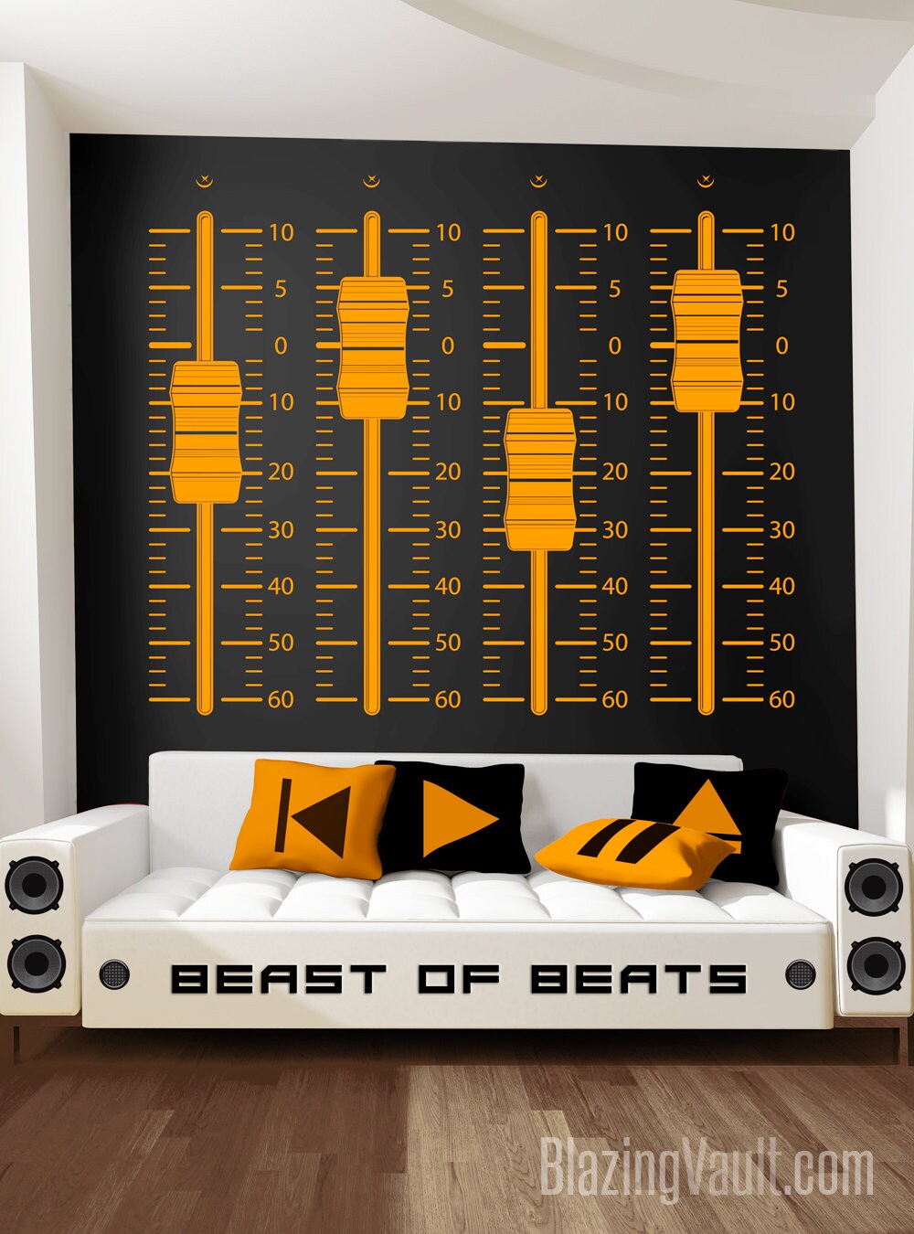 Mixing Console Sliders Wall Decal Yellow Recording Studio | Etsy