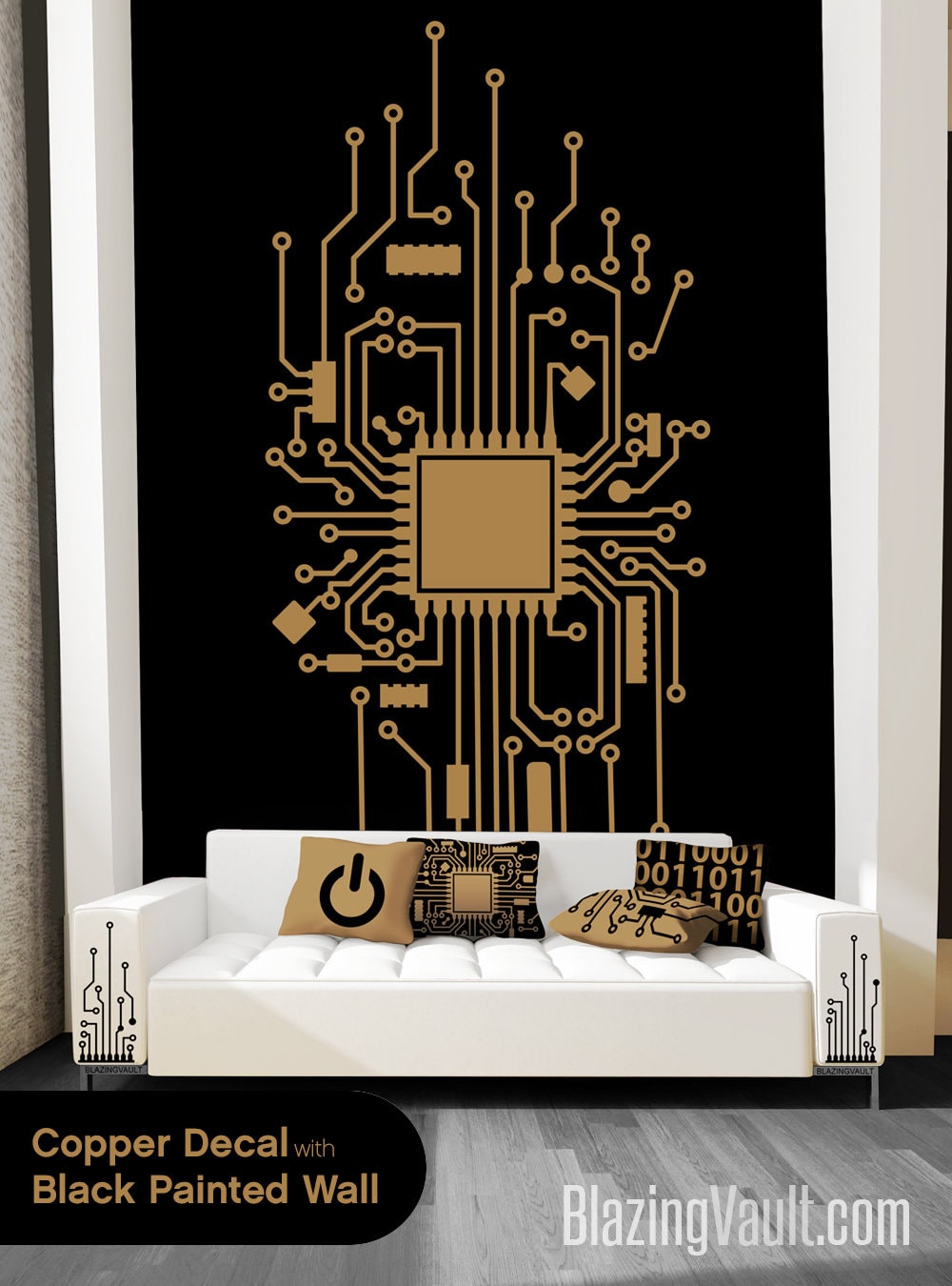 Technology Wall Decal Vertical Circuit Board Wall Sticker - Etsy