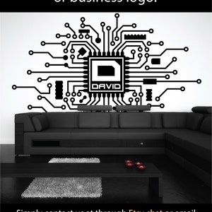 Technology Wall Decal - Circuit Board Wall Sticker Binary Code Computer ...