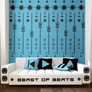 Mixing Console Sliders Wall Decal Black- FL Studio Recording Studio ...