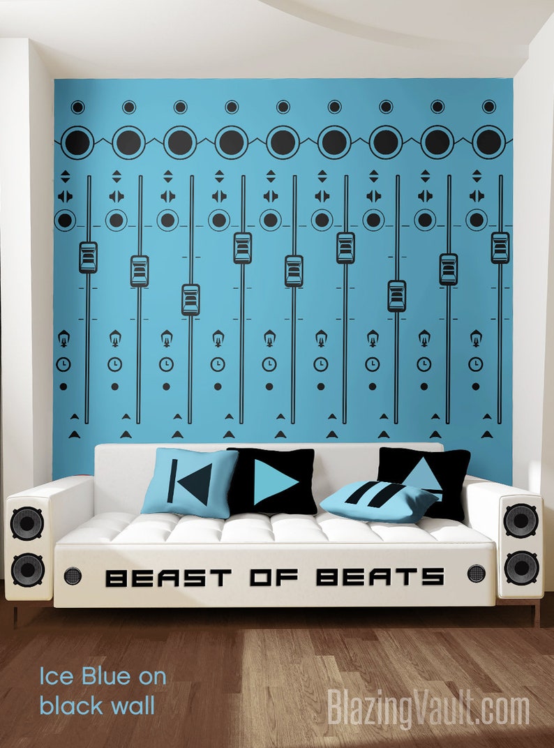 Mixing Console Sliders Wall Decal Black- FL Studio Recording Studio ...