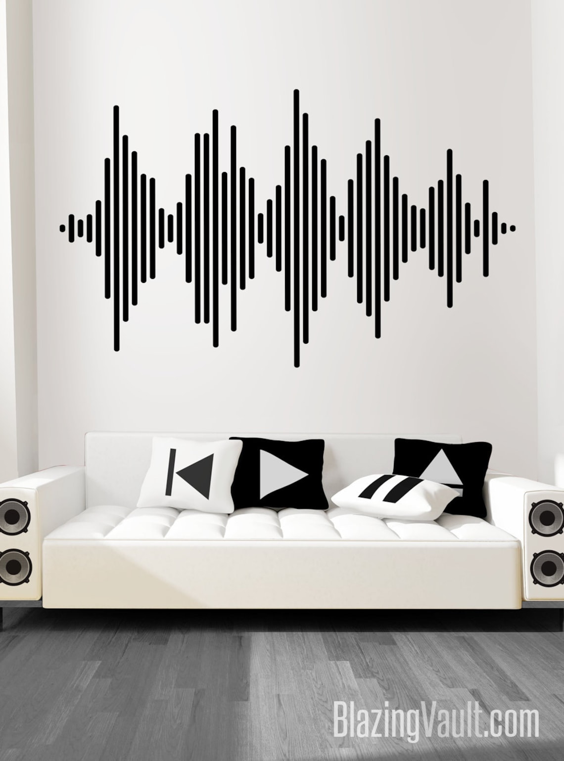 Audio Wave Digital Wall Decal Sound Wave Wall Sticker - Etsy