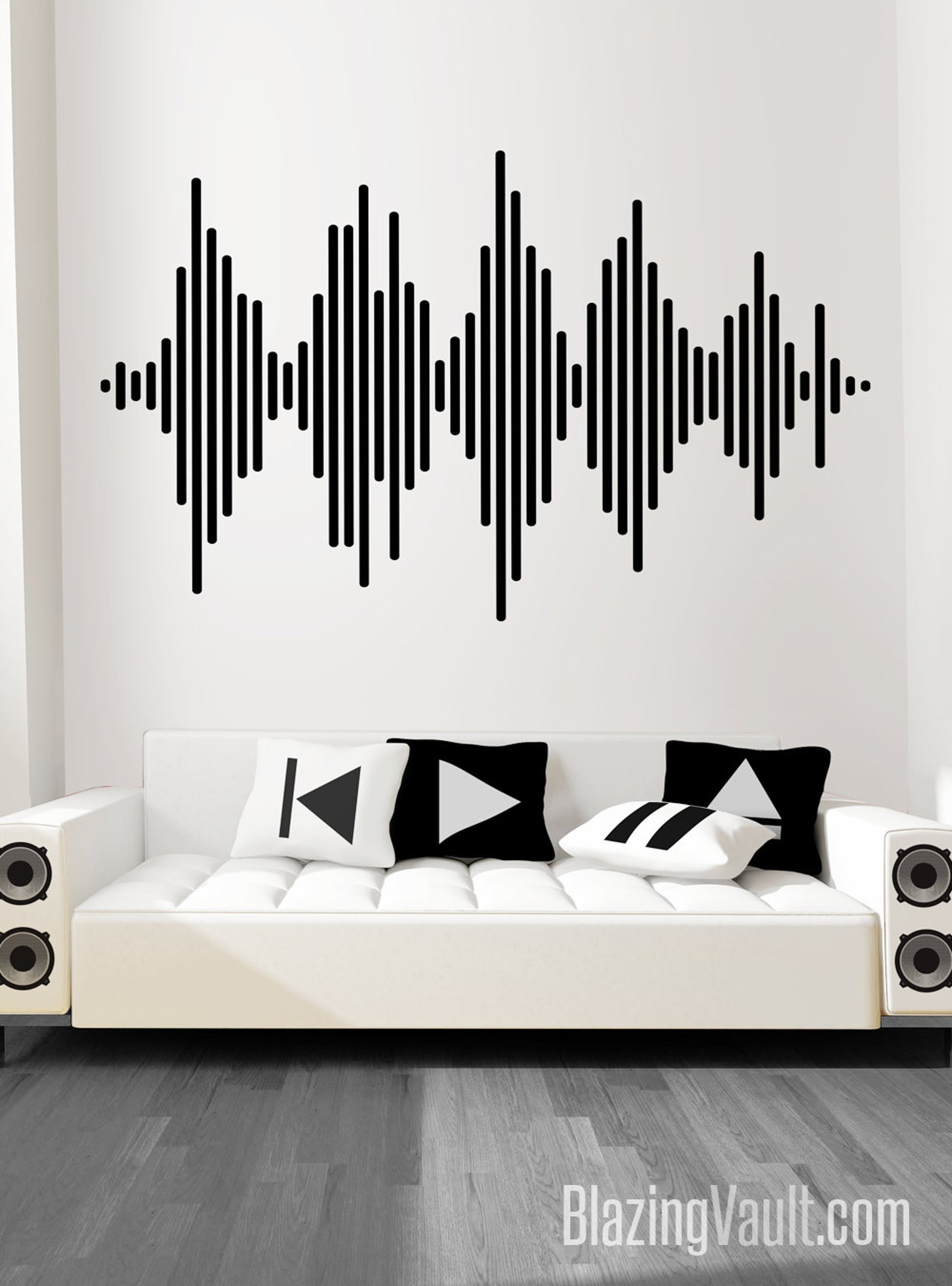Audio Wave Digital Wall Decal Sound Wave Wall Sticker - Etsy