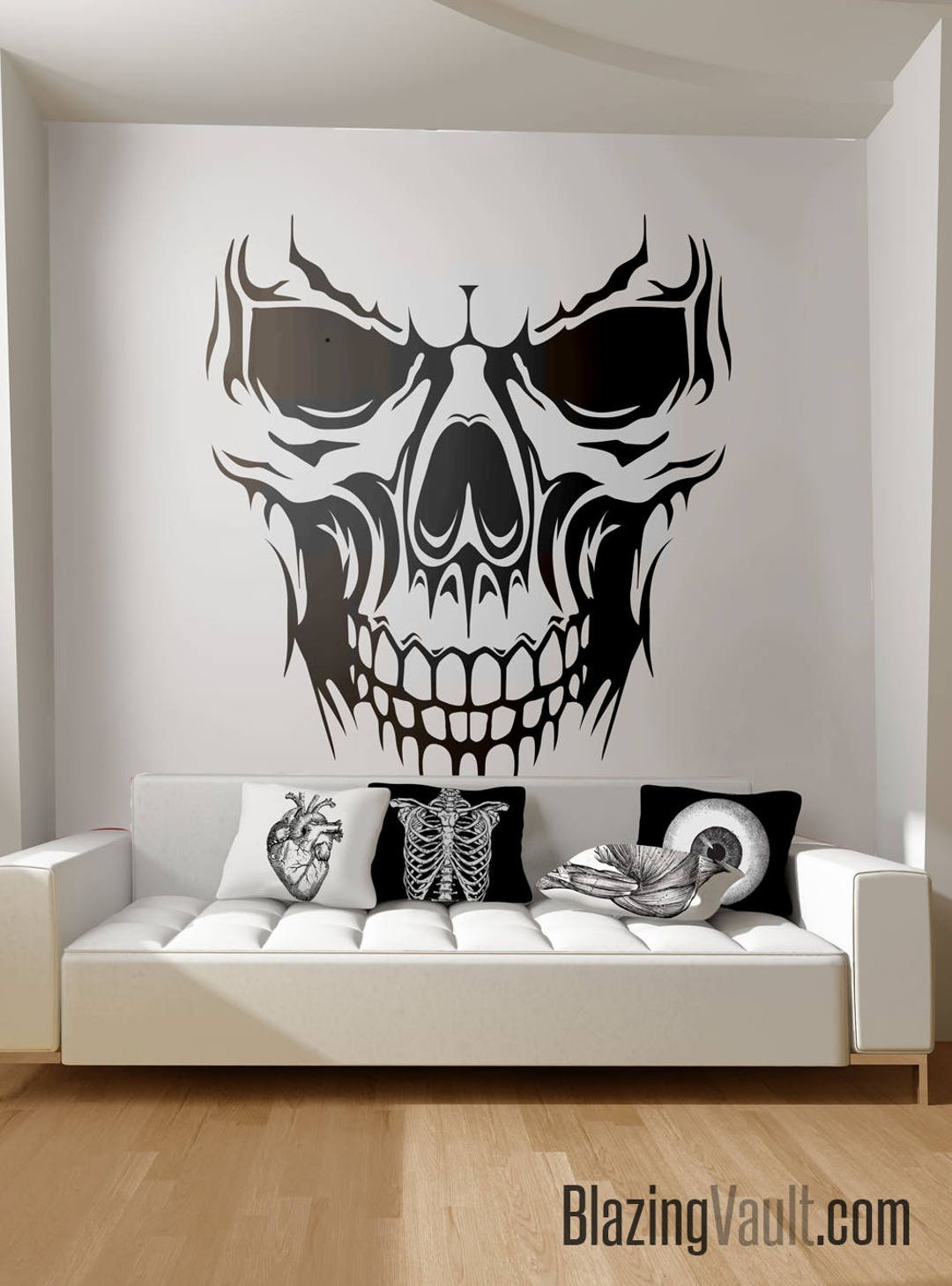Skull Wall Decal - Skeleton Bones Biker Biohazard Radioactive Danger ...