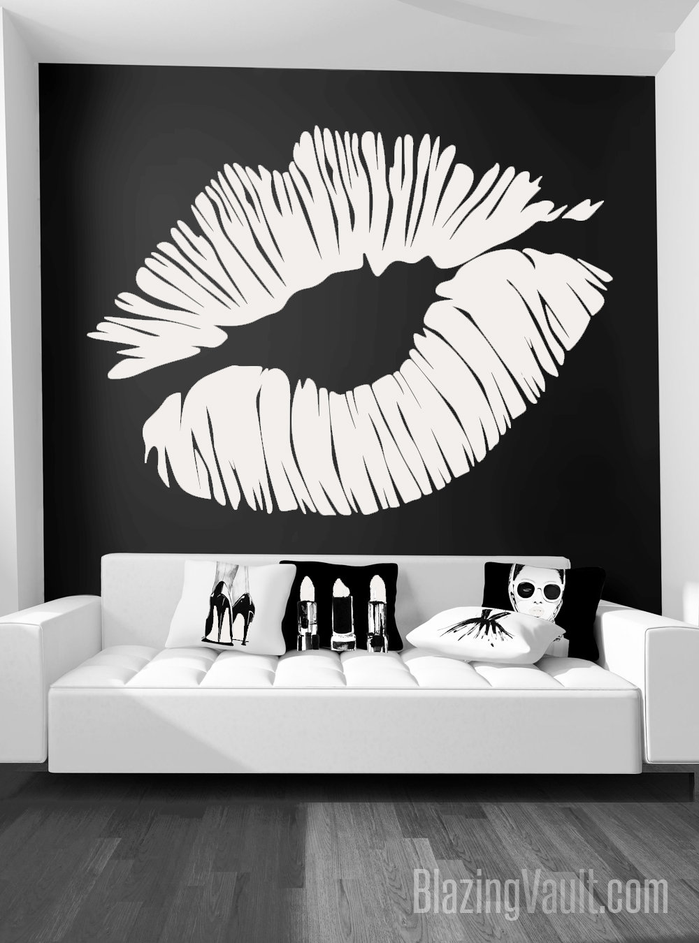 Blowing Kiss Lips Kissing Wall Decal Fashion Woman Lipstick - Etsy