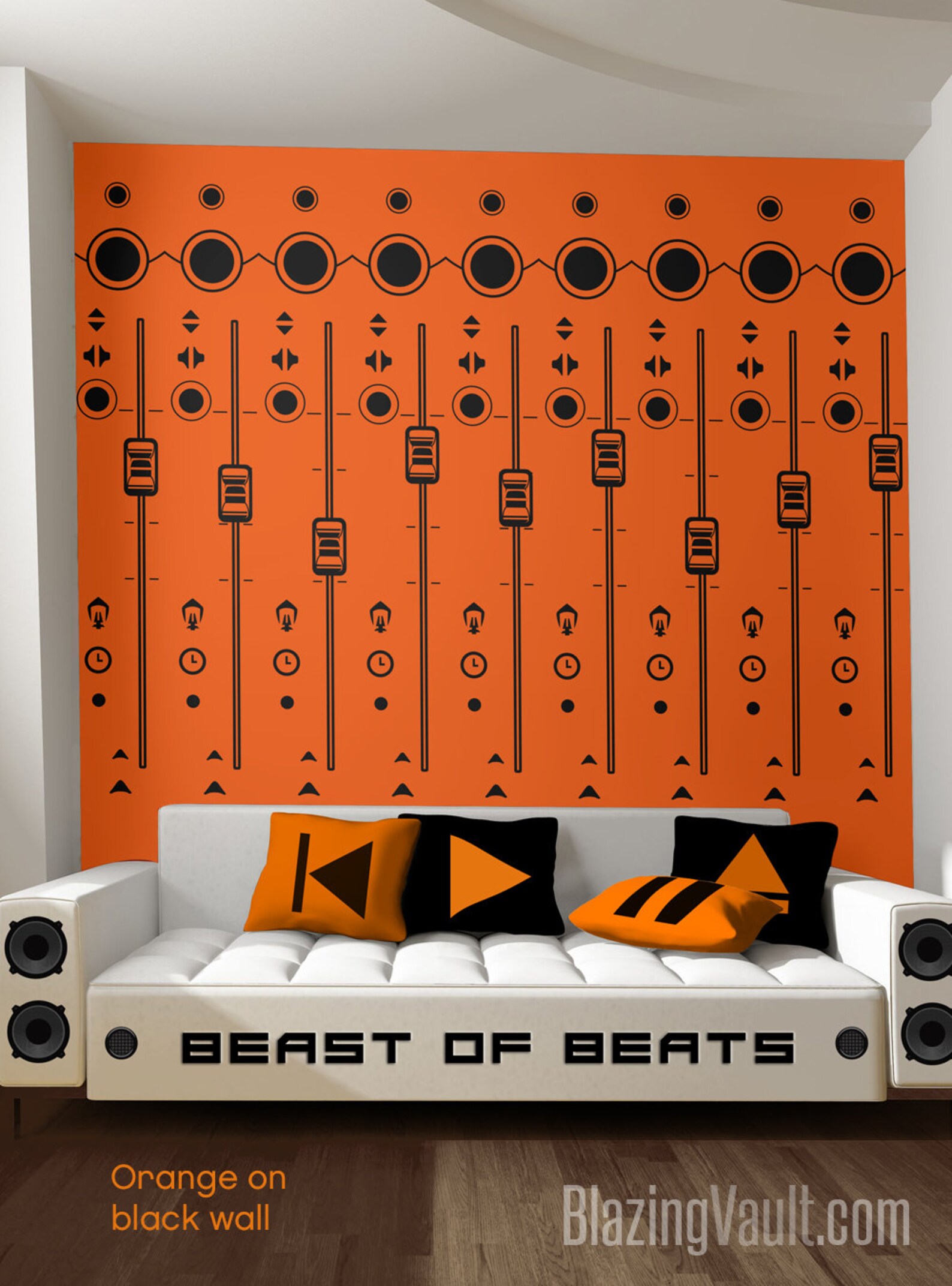 Mixing Console Sliders Wall Decal Black- FL Studio Recording Studio ...
