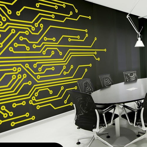 Technology Wall Decal Vertical Circuit Board Wall Sticker - Etsy