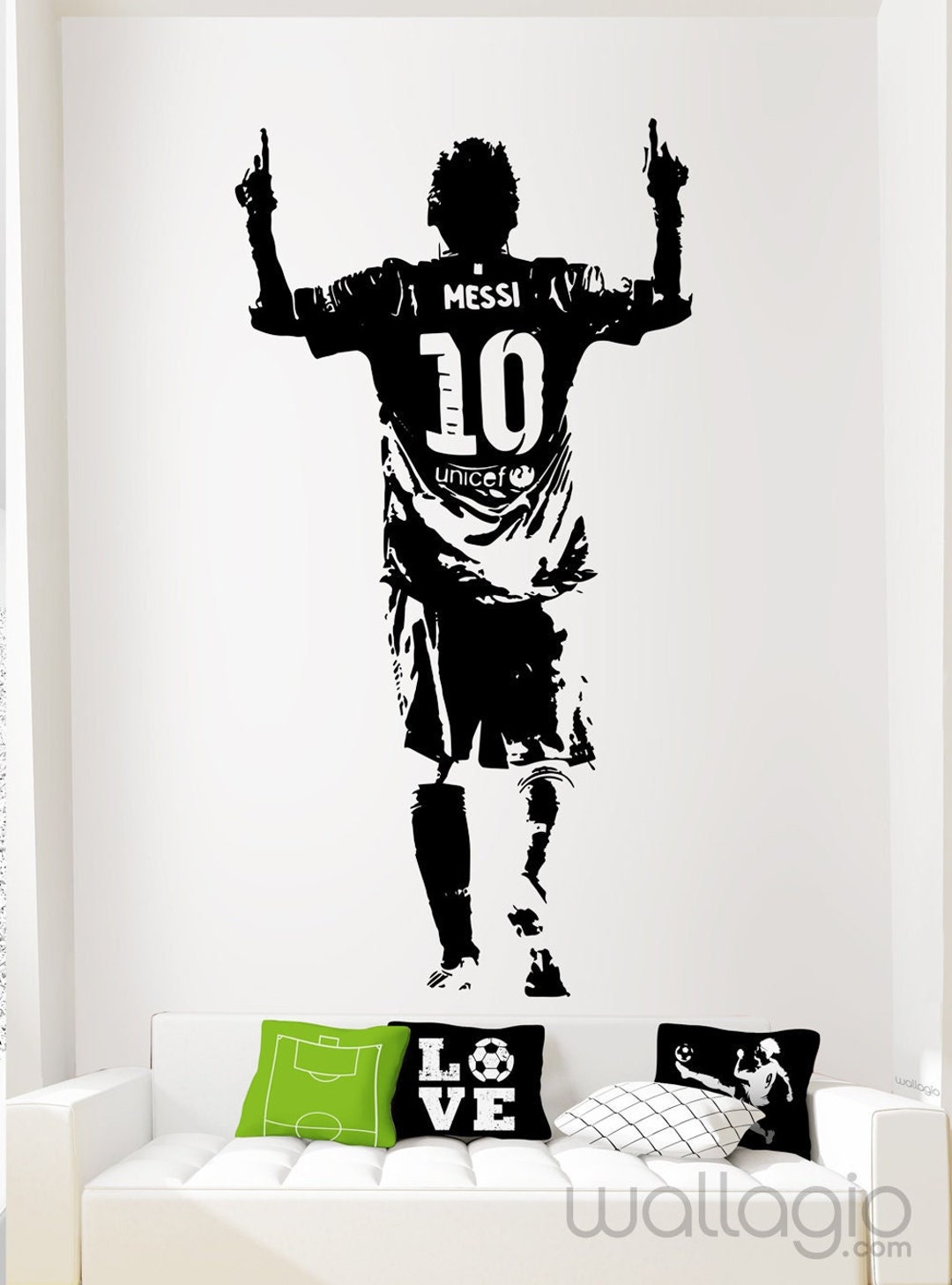 Lionel Messi Wall Decal Soccer Wall Sticker / Boys Room Decal / Game ...