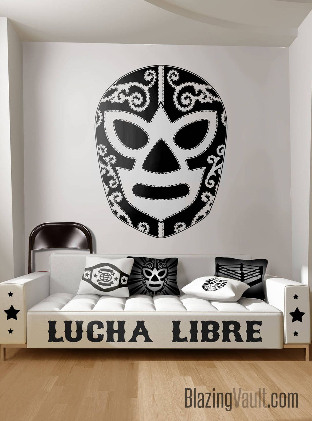 Luchador Mask Wall Decal - Mexican Wrestling Mascara Lucha Libre Nacho ...