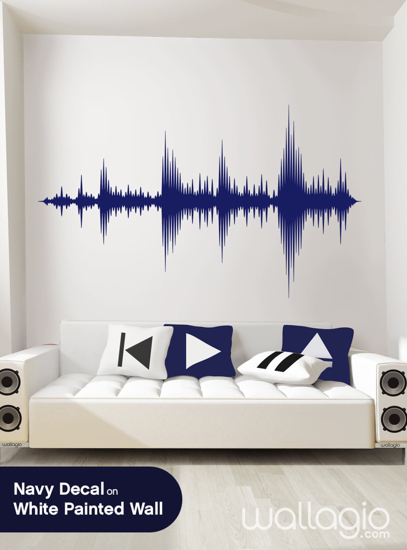 Audio Wave Wall Decal - Sound Wave Wall Sticker Recording Studio Music ...