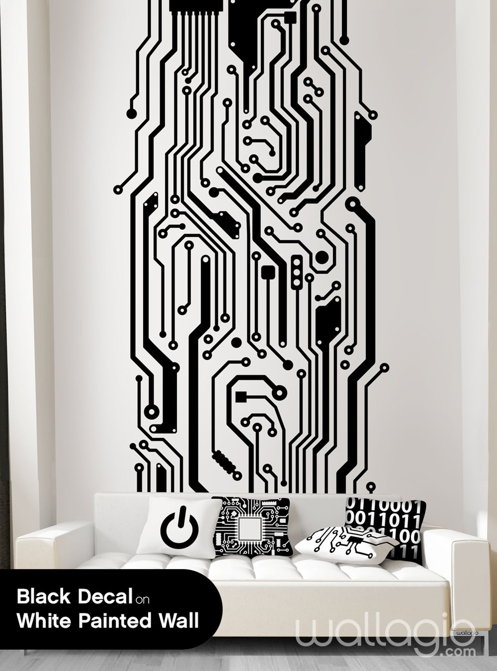 Circuit Board Wall Decal Vertical Tall Circuit Wall Art | Etsy
