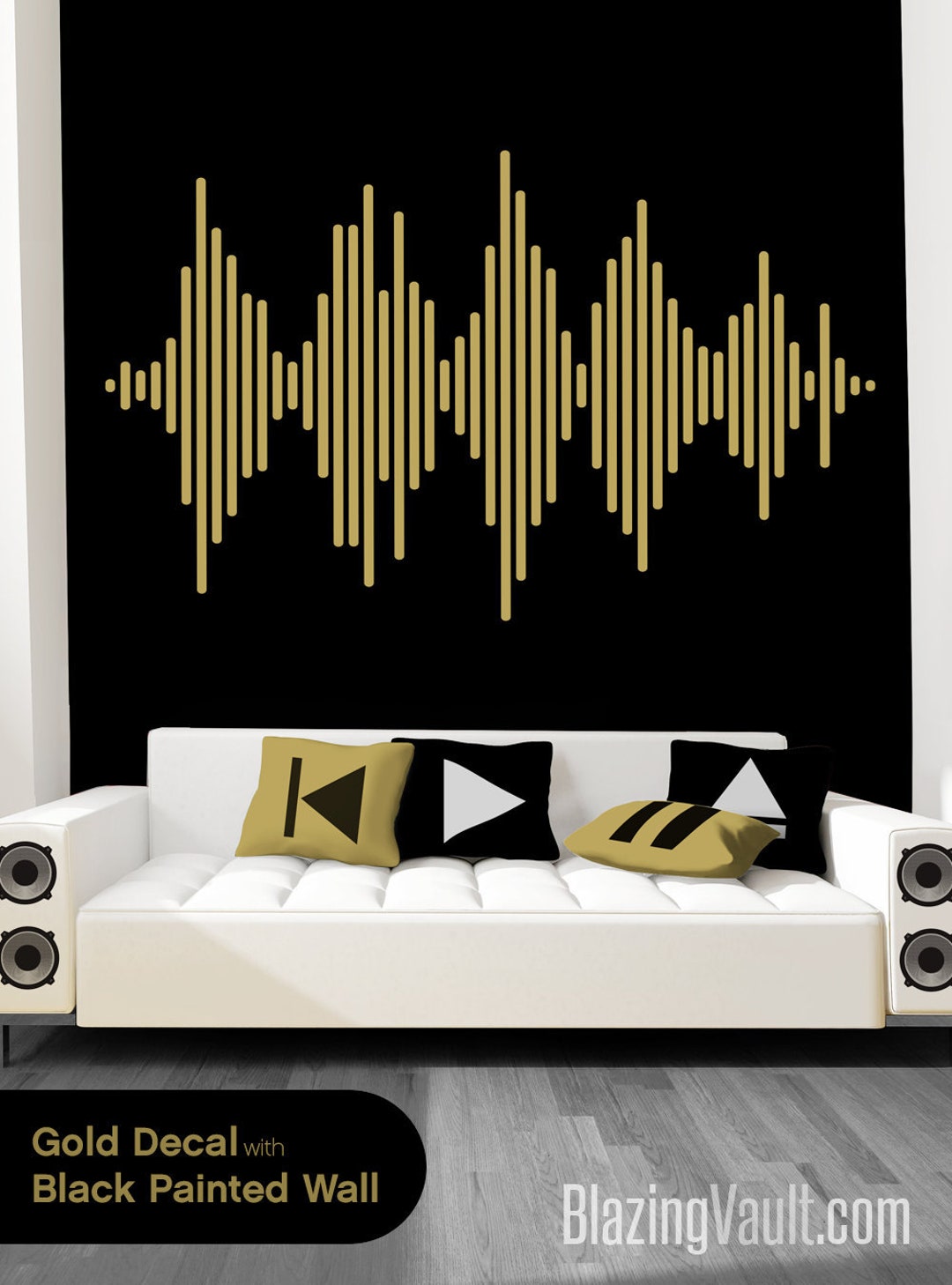 Audio Wave Digital Wall Decal Sound Wave Wall Sticker - Etsy