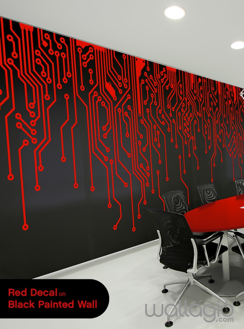 Technology Wall Decal Circuit Board Top Wall Art Science Wall - Etsy