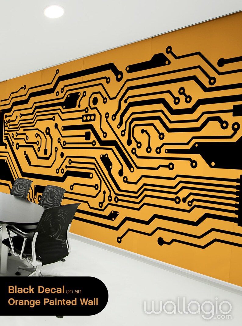 Technolygy Wall Decal - Wide Circuitboard Wall Art Technology PCB Wide ...