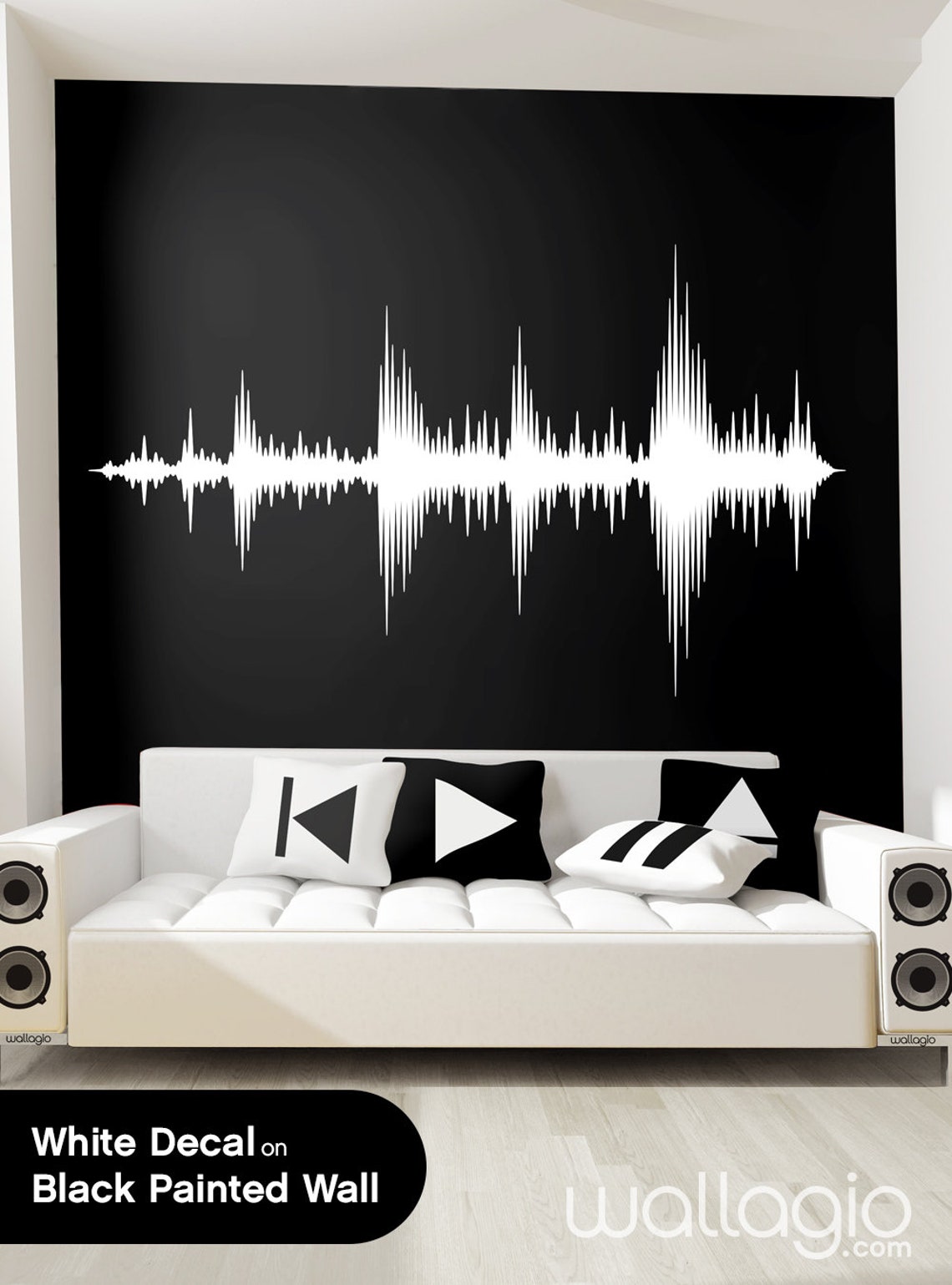 Audio Wave Wall Decal Sound Wave Wall Sticker Recording - Etsy
