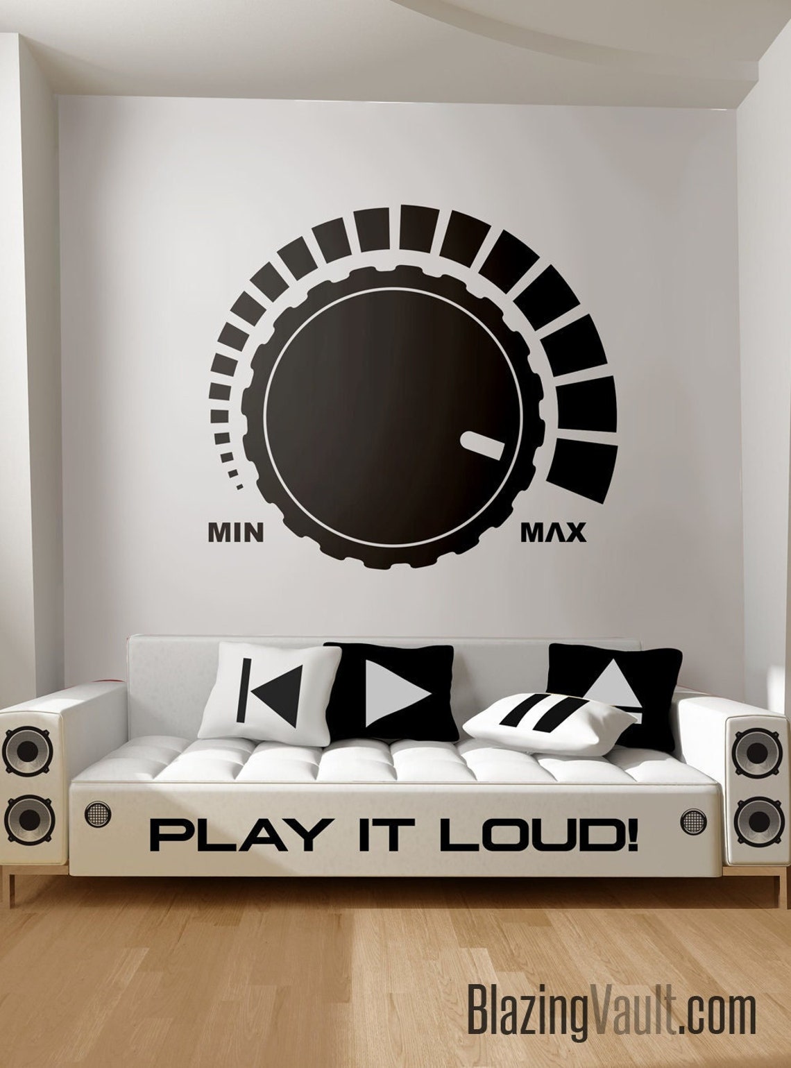 Loud Volume Knob Wall Decal - Music Wall Sticker Mixer Sliders Console ...