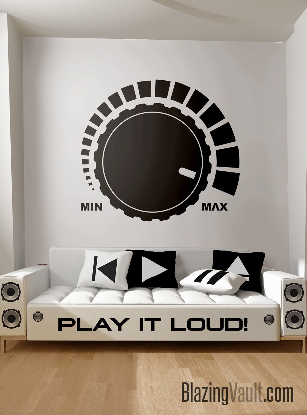 Loud Volume Knob Wall Decal - Music Wall Sticker Mixer Sliders Console ...