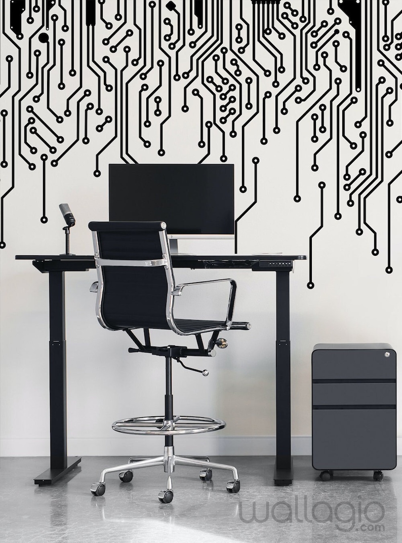 Technology Wall Decal Circuit Board Top Wall Art Science Wall - Etsy