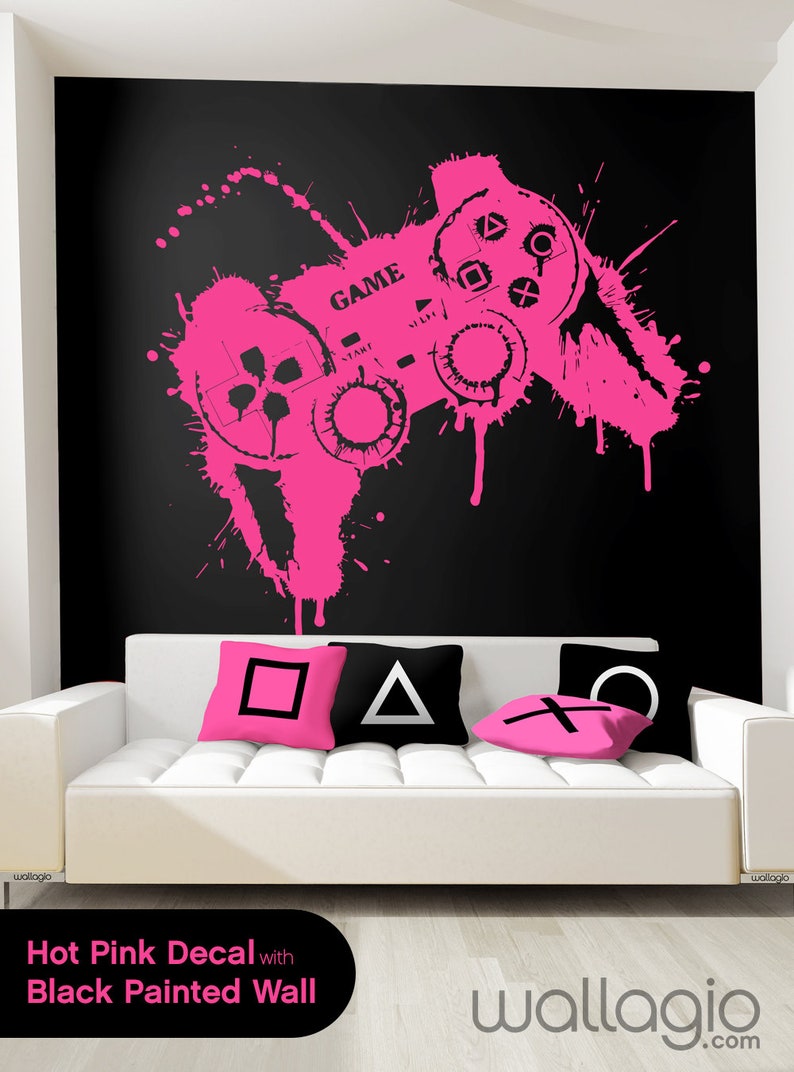 Video Game Wall Decal Gamer Controller Wall Decal Splat | Etsy