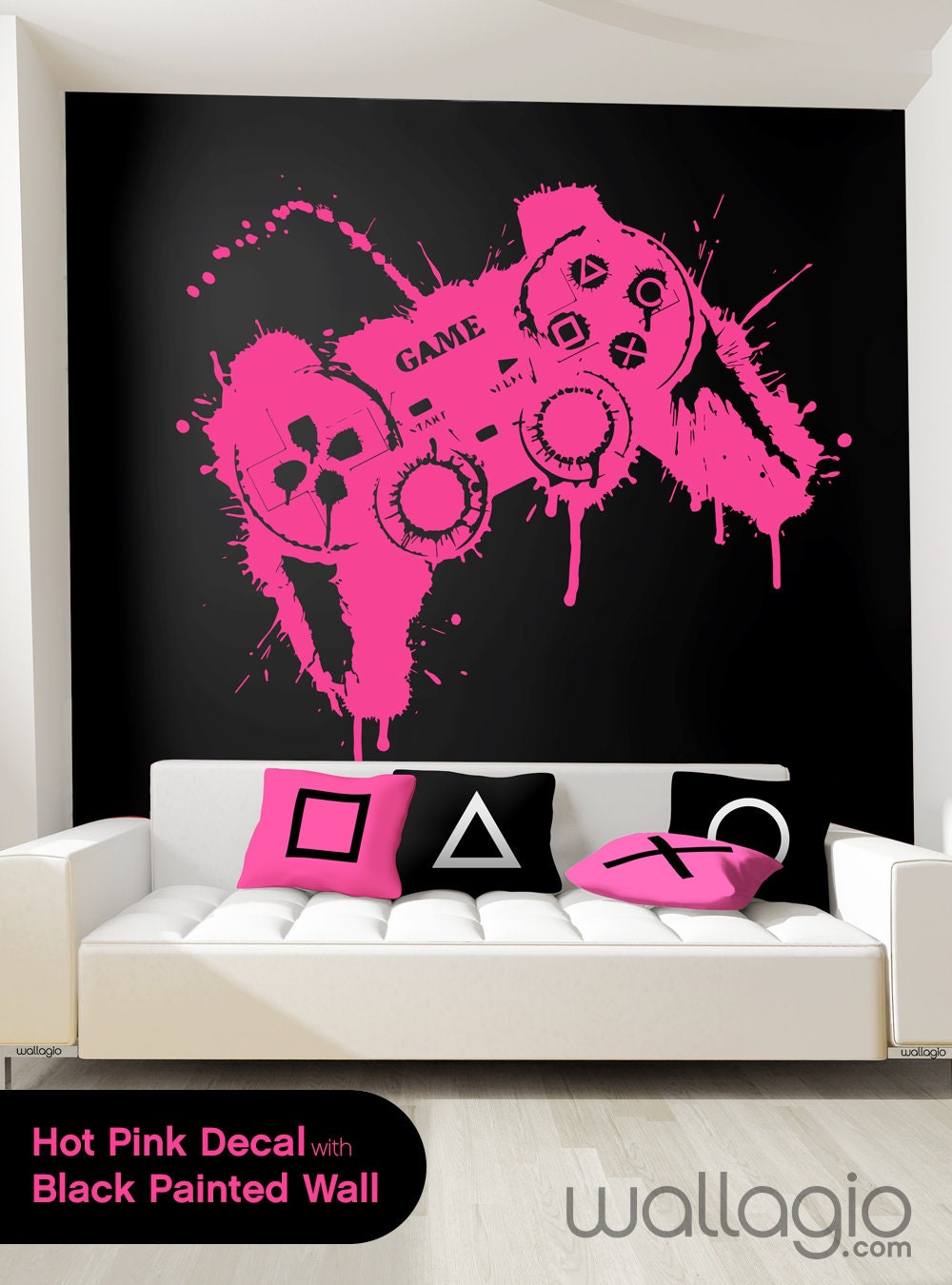 Video Game Wall Decal Gamer Controller Wall Decal Splat | Etsy