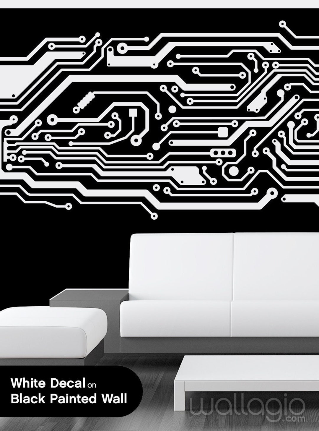 Technolygy Wall Decal - Wide Circuitboard Wall Art Technology PCB Wide ...