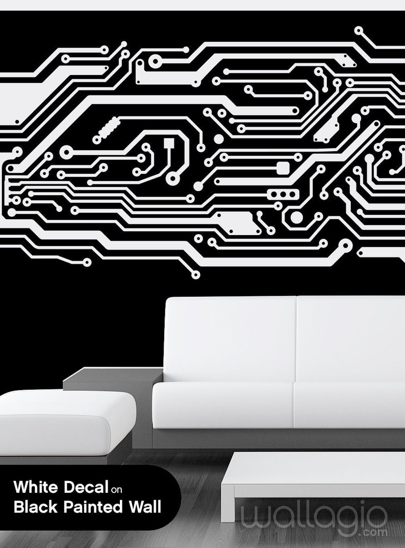 Technolygy Wall Decal Wide Circuitboard Wall Art Technology - Etsy