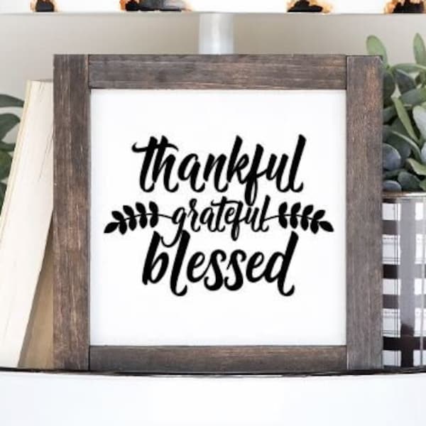 Grateful Thankful Blessed Sign - Etsy