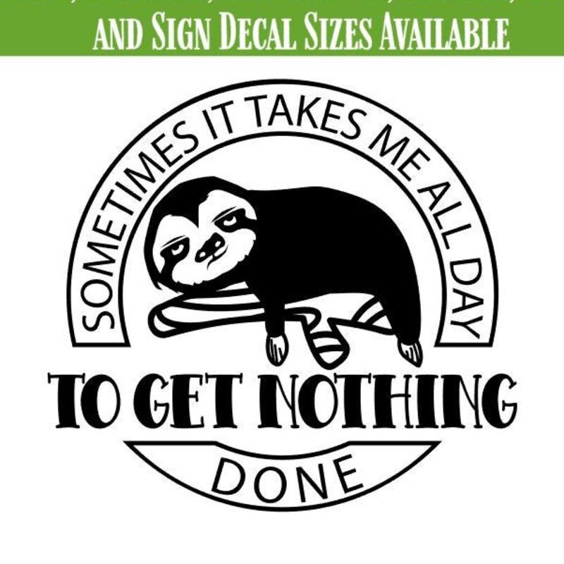 Sloth Decals - Etsy